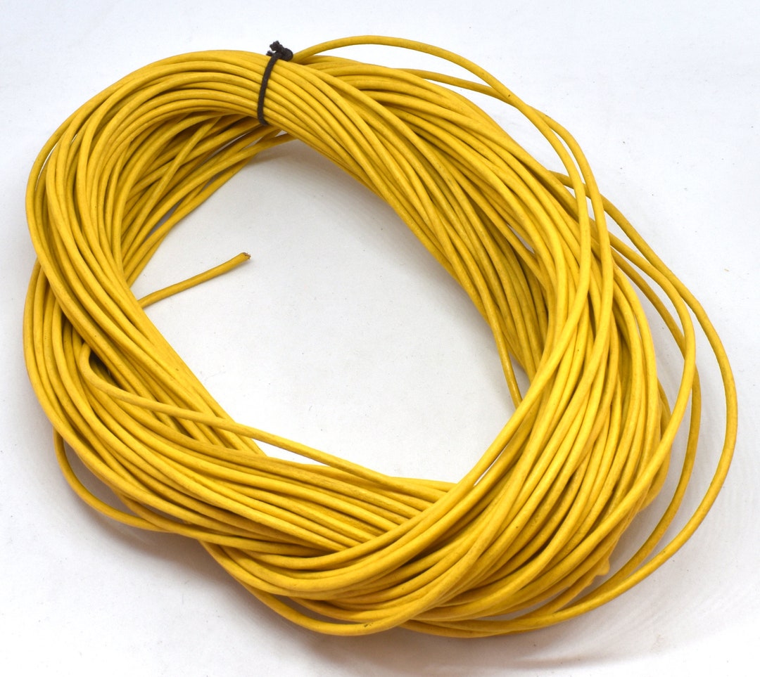 1.8 Mm Yellow Leather Cord 25 Meter Hank/necklace Leather Cord - Etsy