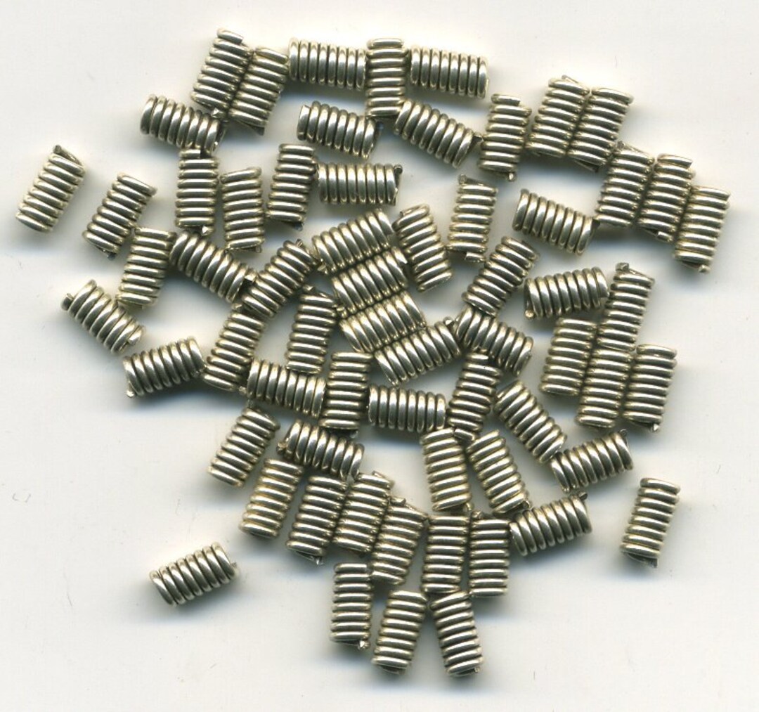 100 Silver-plated Crimp Coils (no End Loop) – Fits 1.8mm and 2mm ...