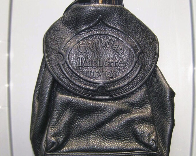 1980s Christian Raguerre Italy Luxurious Black Leather Mini-backpack ...