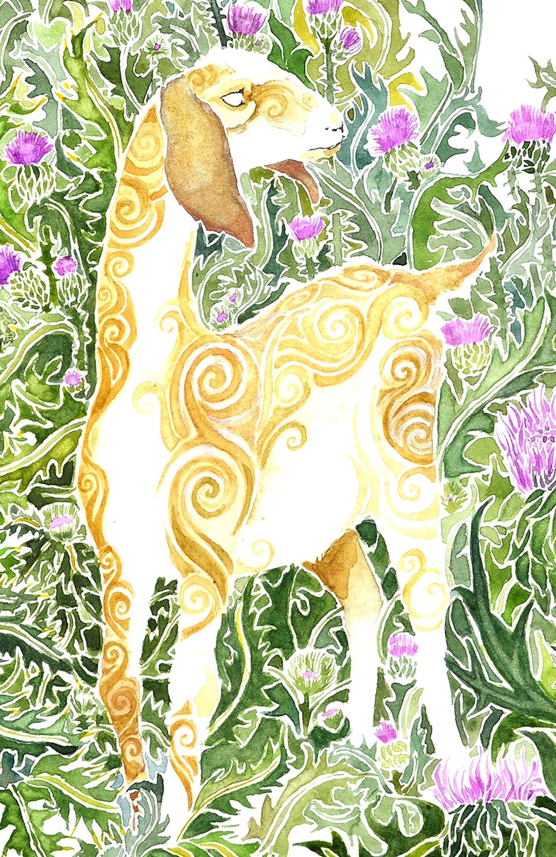 Goat PRINT of Original Watercolor | Etsy