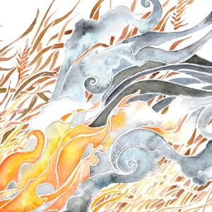 Prairie Fire - PRINT of Original Watercolor - Etsy