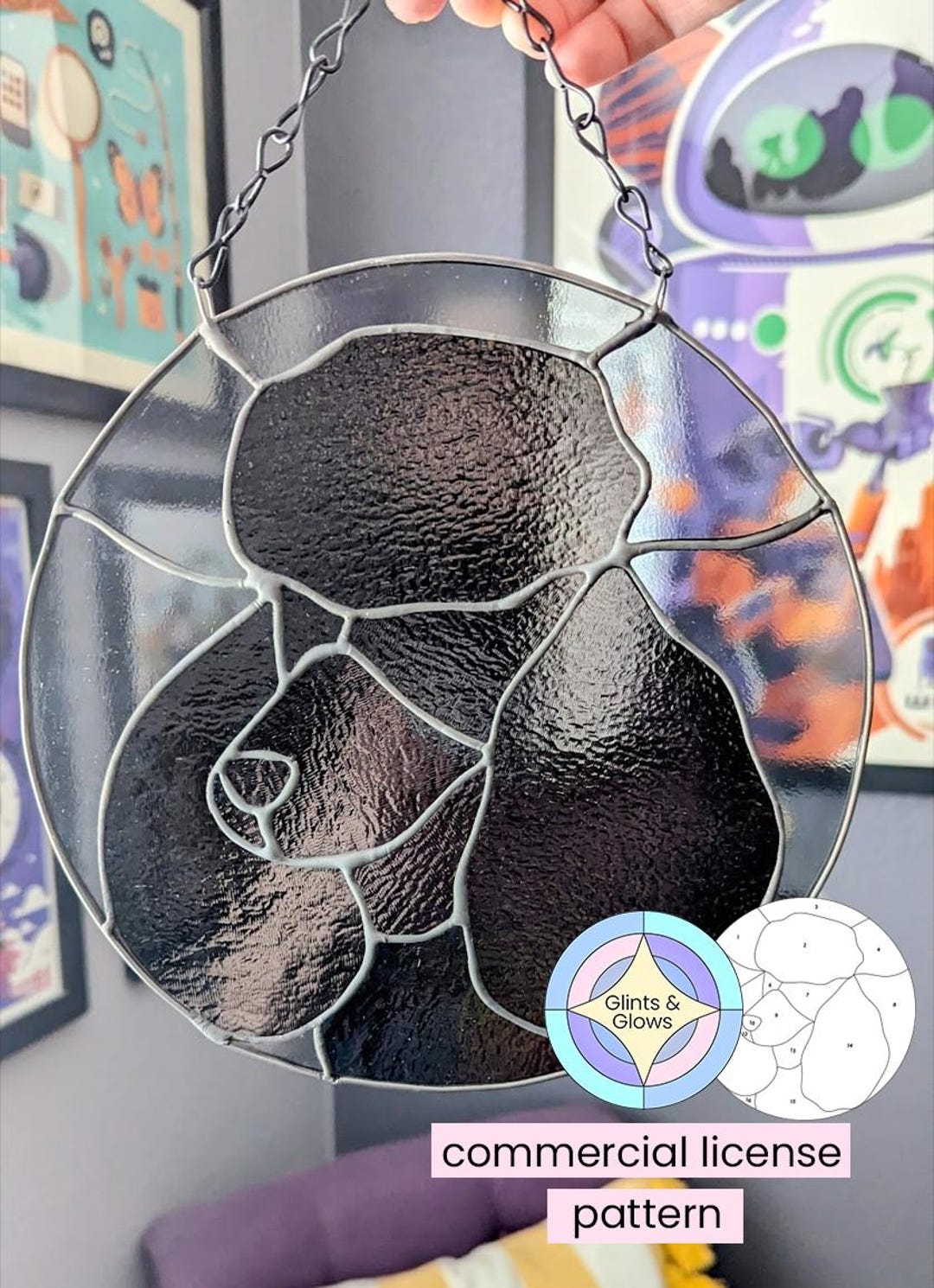 Poodle Stained Glass Pattern, Suncatcher, Commercial & Hobby ***digital ...