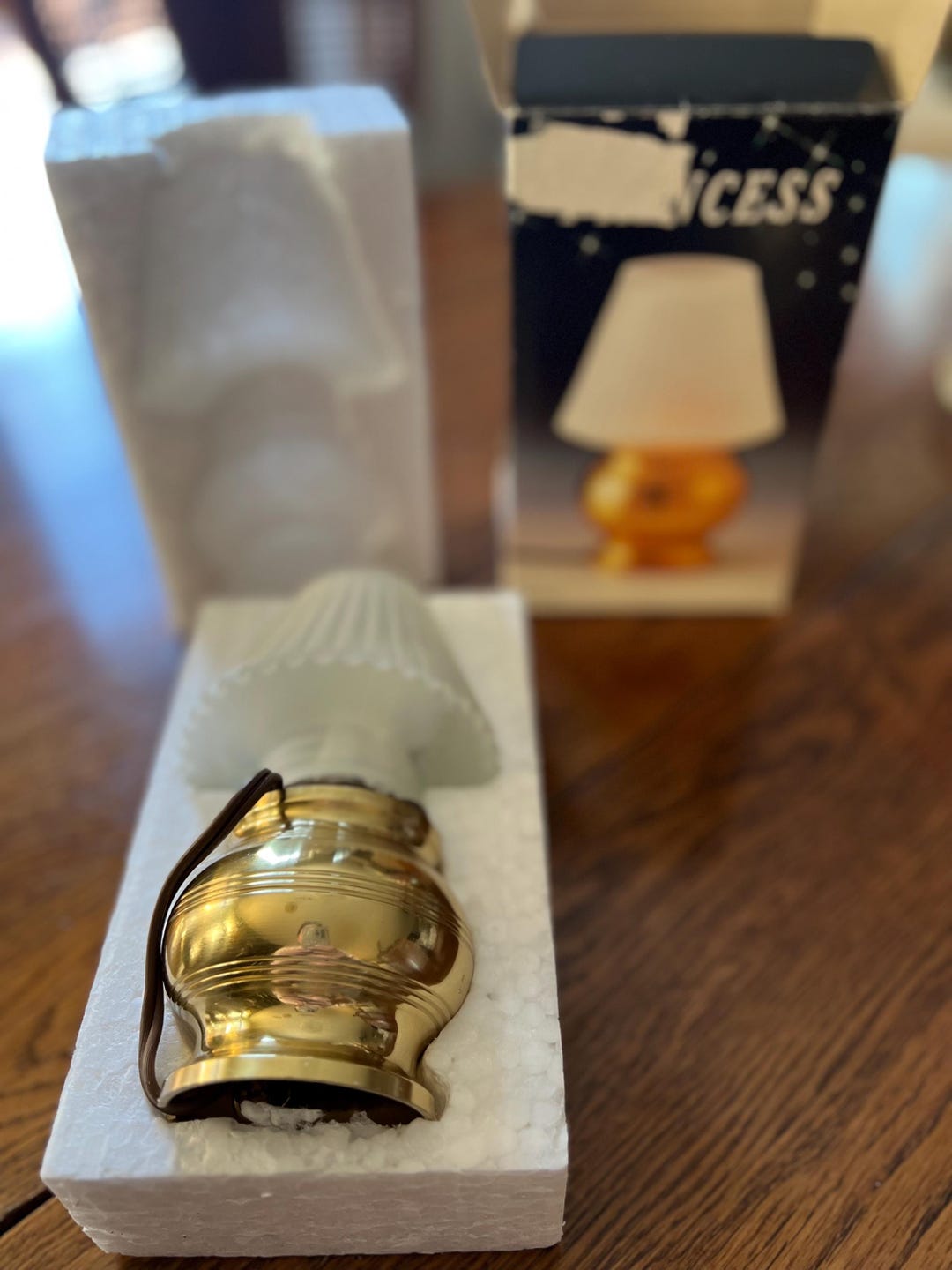 Vintage 1985 Brass Night Light Table Lamp - Etsy