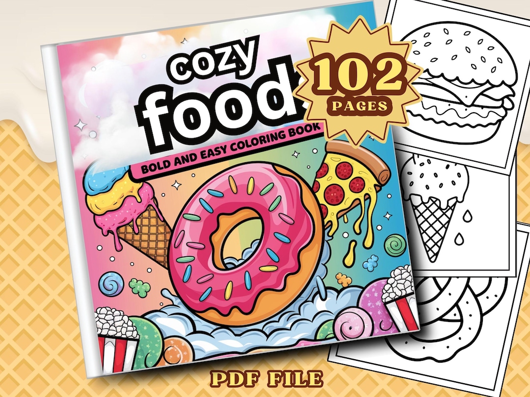 Cozy Foods 102 Bold and Easy Coloring Pages | Cozy Coloring Page ...