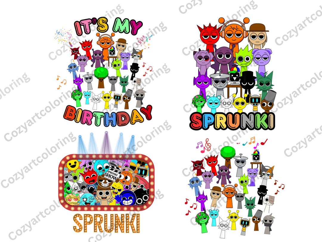Sprunki 4 High Resolution Design PNG| Digital Design PNG File ...