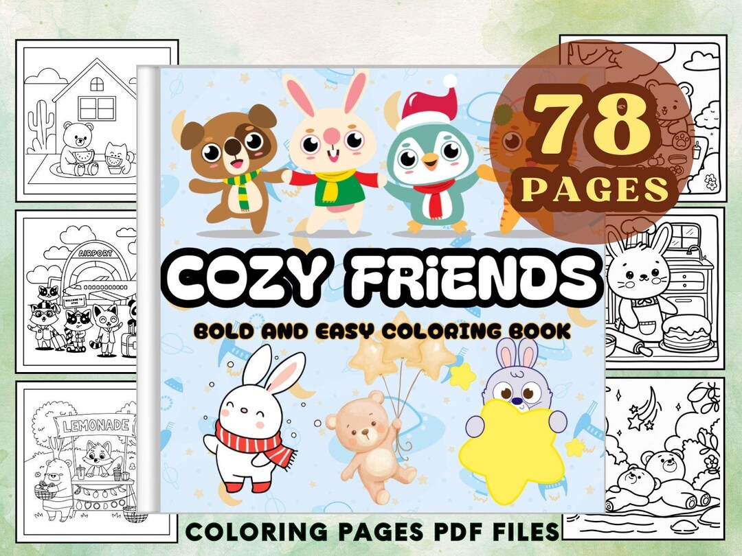 Cozy Friends 78 Coloring Pages | Bear Coloring Page | Buddies Coloring ...