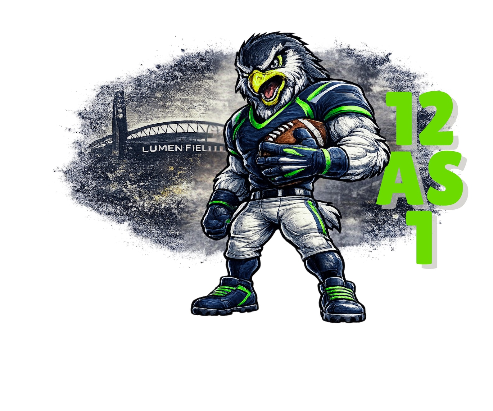 Seattle Seahawks Digital Art Bundle DTF PNG Download - Etsy