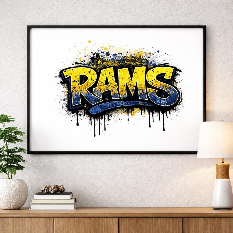LA Rams Inspired Wall Art Bundle DTF PNG Digital Download Canva ...
