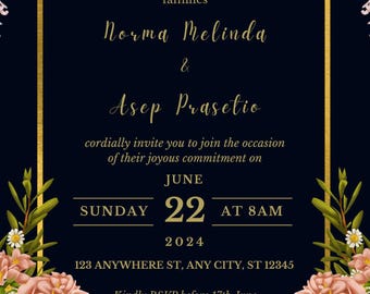 Digital Wedding Invitation Cards - Etsy