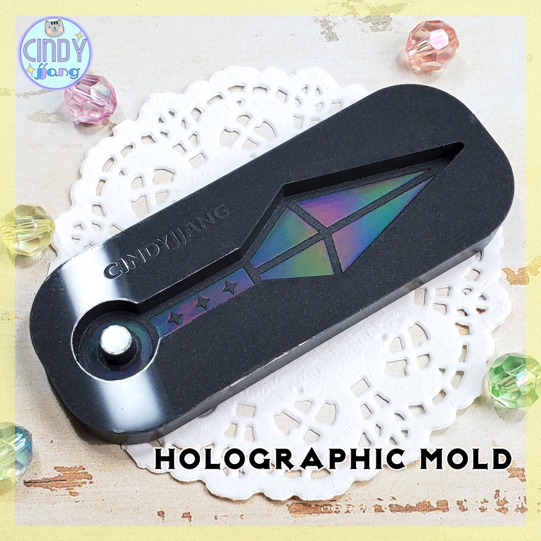 Holographic • Etched Mold • 3.25" Kunai Knife - Pendant, Keychain Mold ...