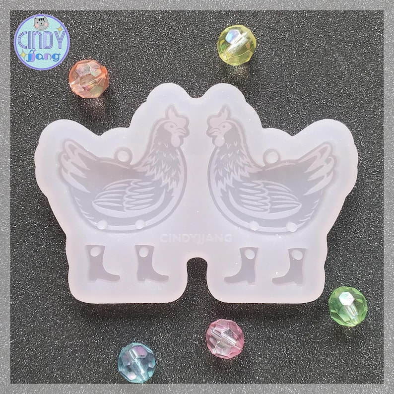 Chicken in Boots - Dangly Jewelry Earrings Mold | Super Cute | Shiny ...