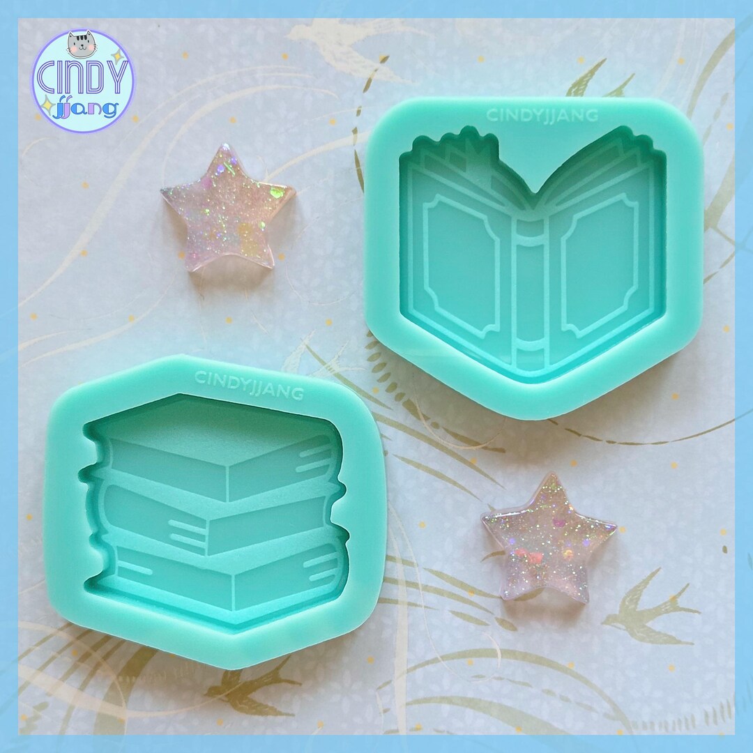 Open Book / Stacked Books Flat Mold | Book Lover Resin Mold for ...