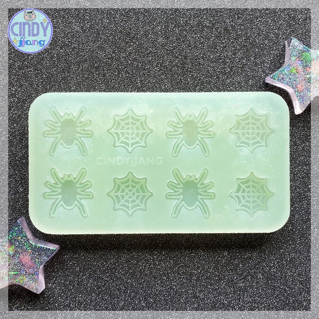 STUD - Spider & Web Stud Earrings / Bits / Cabochon Mold | Shiny ...