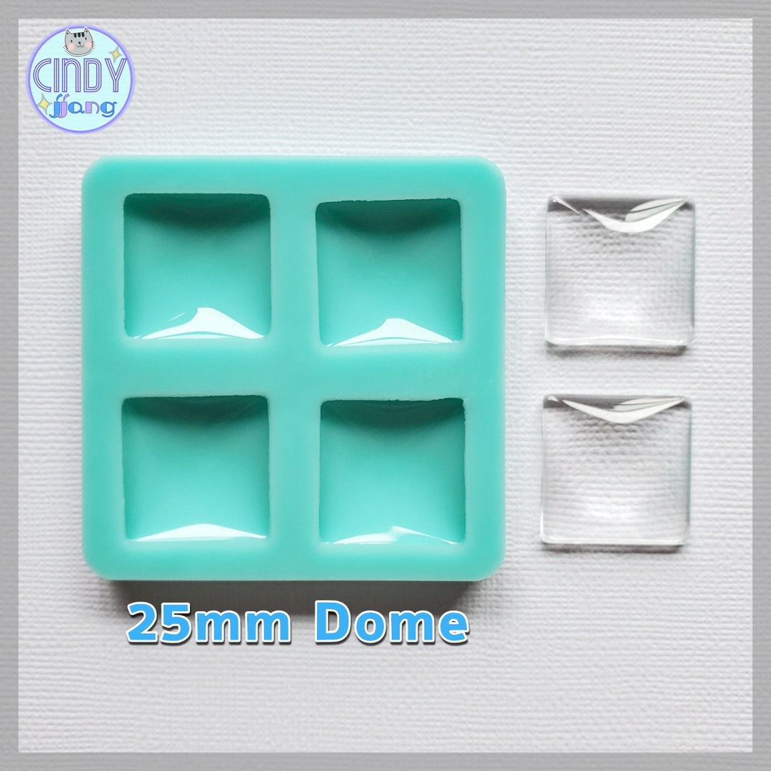 3D MOLD SQUARE 25mm Dome Square Silicone Mold Approx 1 Inch for Making ...