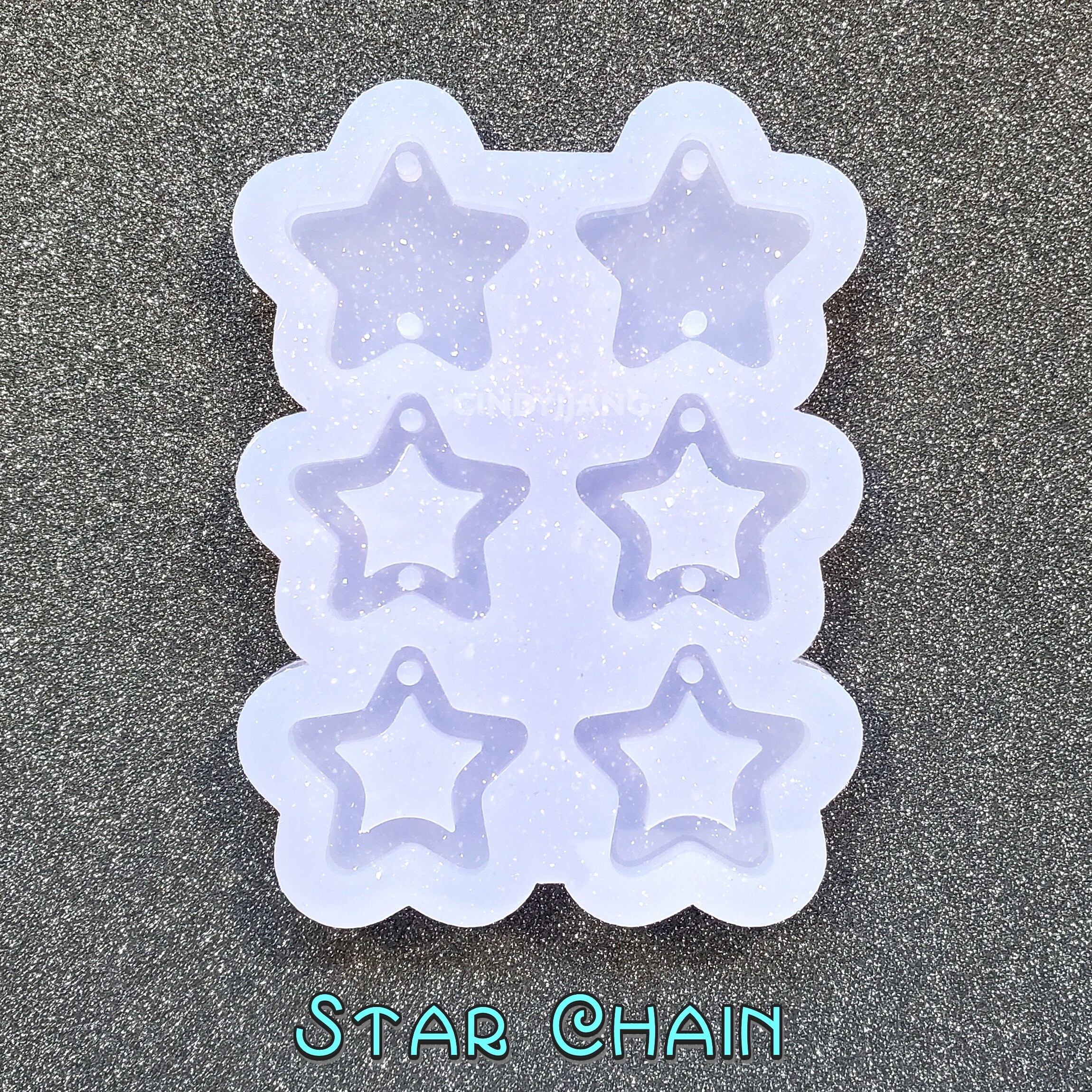 Star / Heart Chain Dangle Drop Earrings Mold | Shiny Silicone Mold for ...