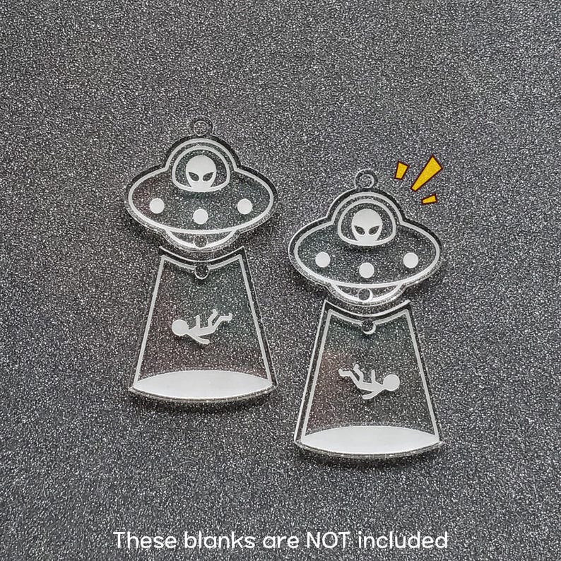 Alien Abduction UFO - Dangly Earrings Mold | Cute Shiny Silicone Mold ...