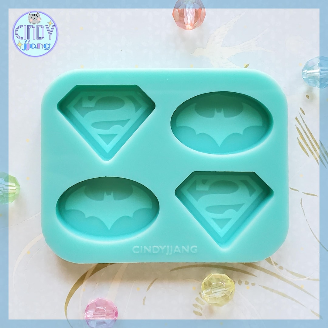 Superhero Logo Silicone Mold | 4-cavity Hero Symbol Mold for Resin, Wax ...