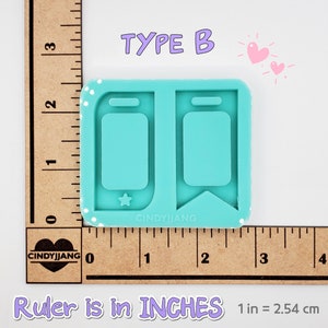 Name Tag Shaker Mold | Key Tag Two Types Keychain | Shiny Silicone Mold ...