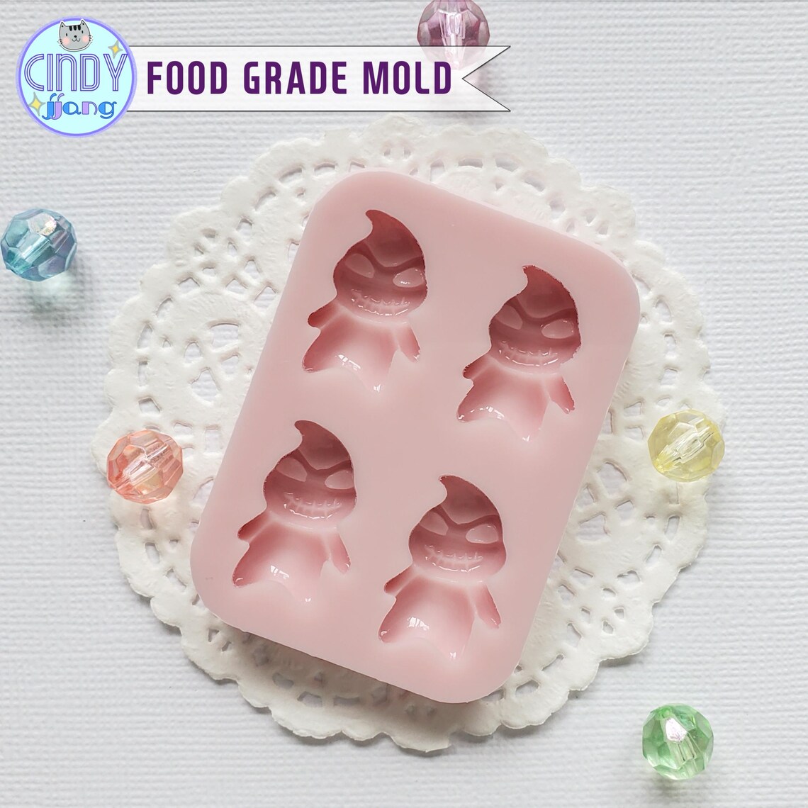 3D MOLD - Ghost Monster Silicone Mold - for Making Resin Cabochons, Wax ...