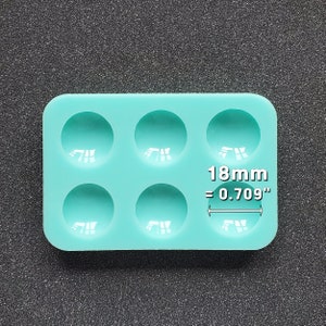 3D MOLD - 18mm Round Dome Circle Silicone Mold - Approx 0.75 Inch - for ...