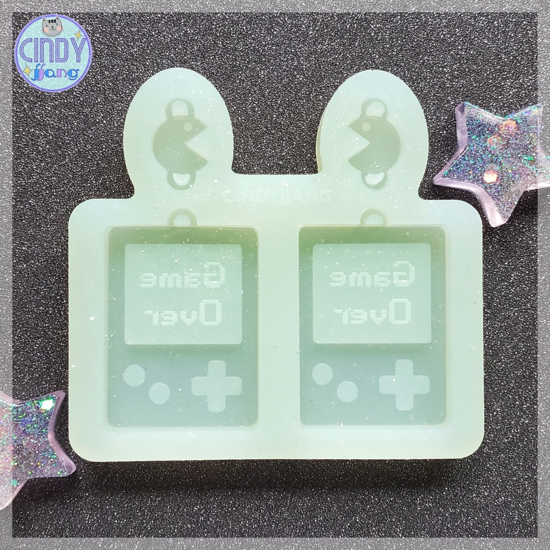 Cute Retro Video Game - Jewelry Earrings Layered Mold | Shiny Silicone ...