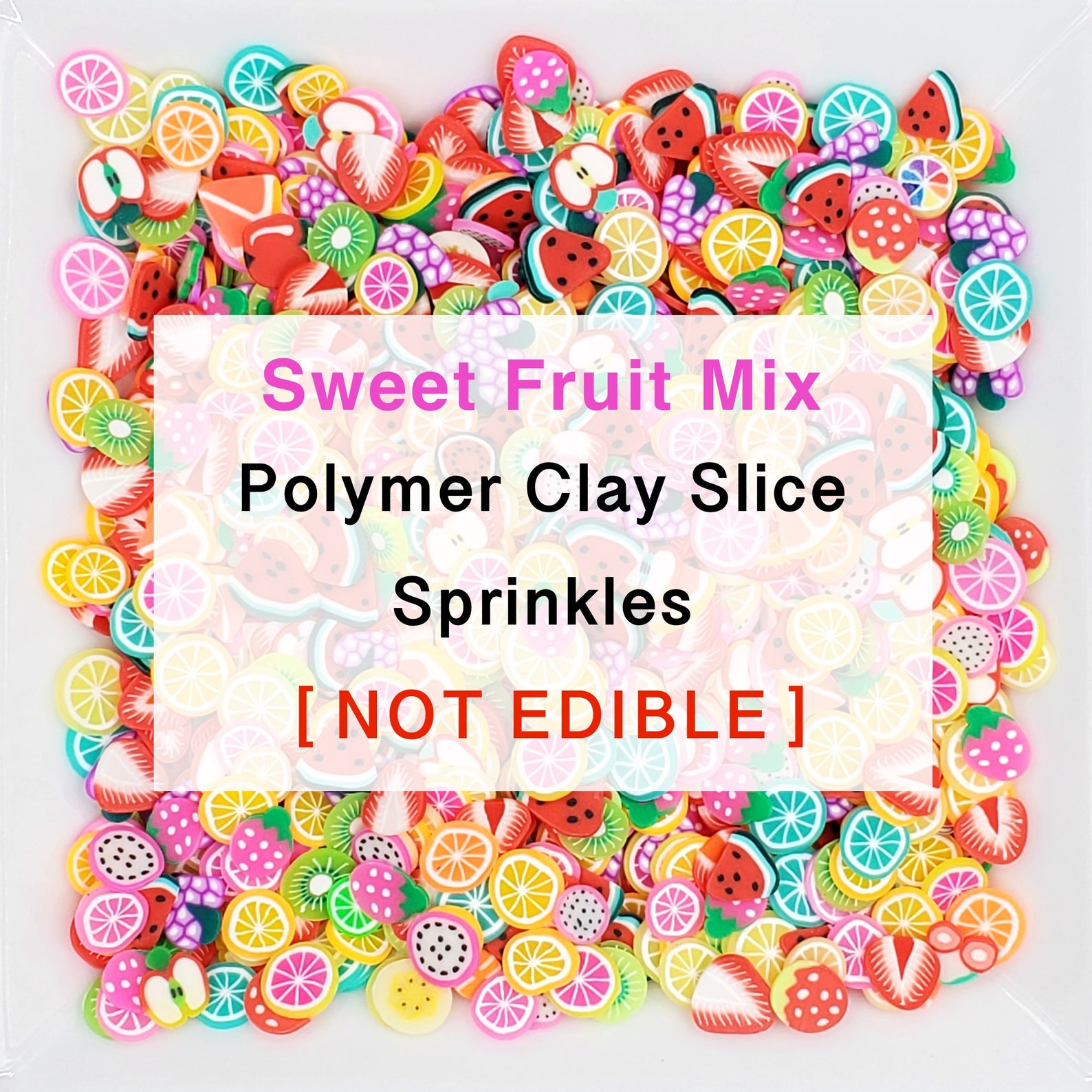 Sweet Fruit Mix • 5g 10g 20g • Polymer Clay Slice Sprinkles for Slime ...
