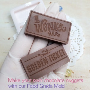 Wonka Bar • Golden Ticket - Keychain, Pendant, Magnet, Chocolate, Candy ...