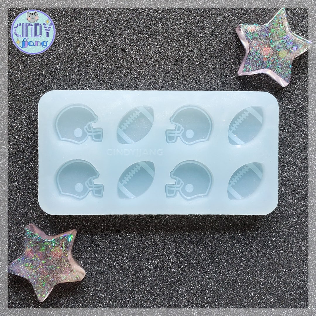STUD - Football & Helmet Silicone Mold for Stud Earrings | Resin Clay ...