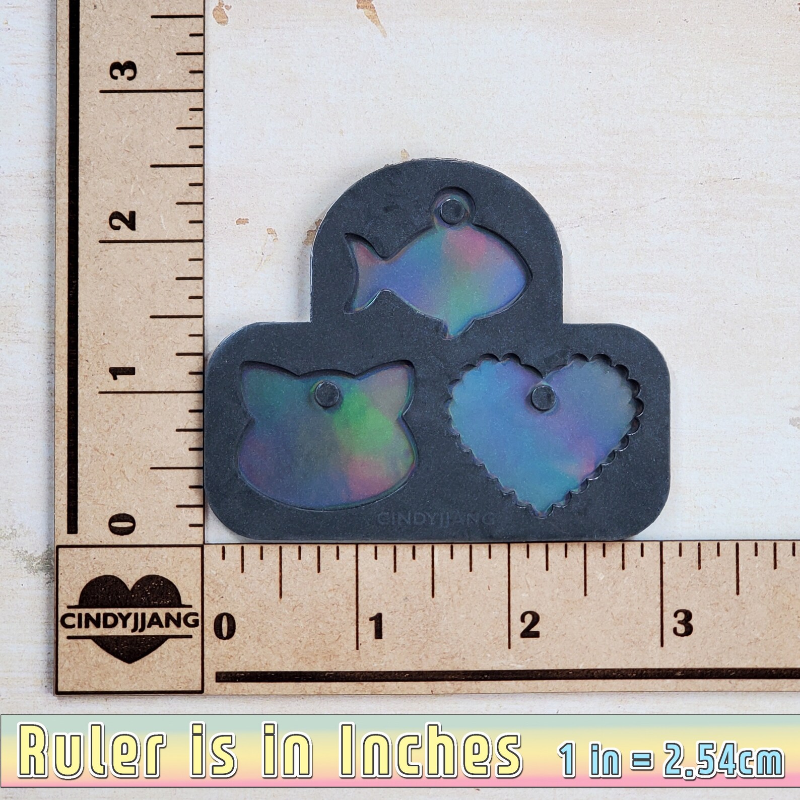 Holographic - Pet ID Tag Mold | Three Shapes | HOLO Platinum Silicone ...