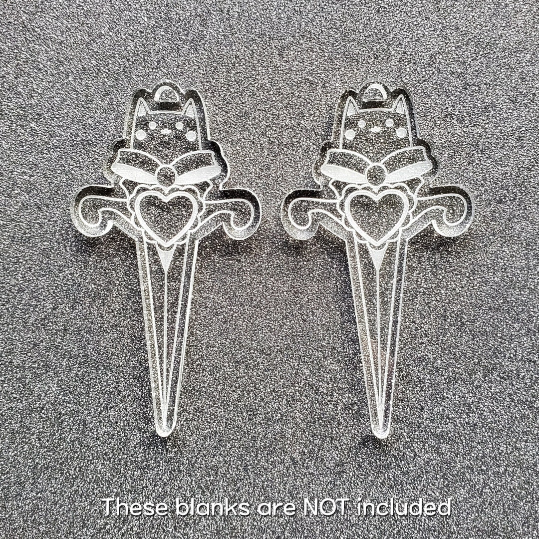 MOLD Kawaii Cat Dagger Earrings Mold | Cute Knife Kitty Dangle Drop ...