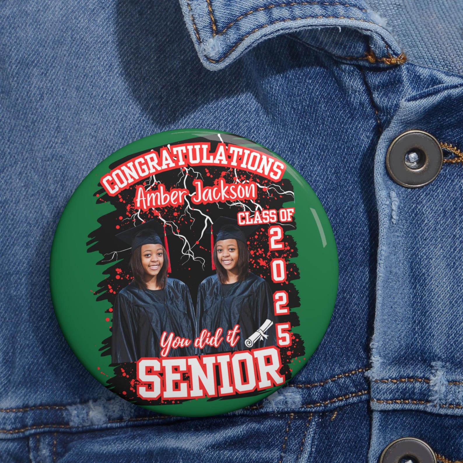 Custom Grad Buttons 2025 Graduation Class of 2025 Congratulation Family ...