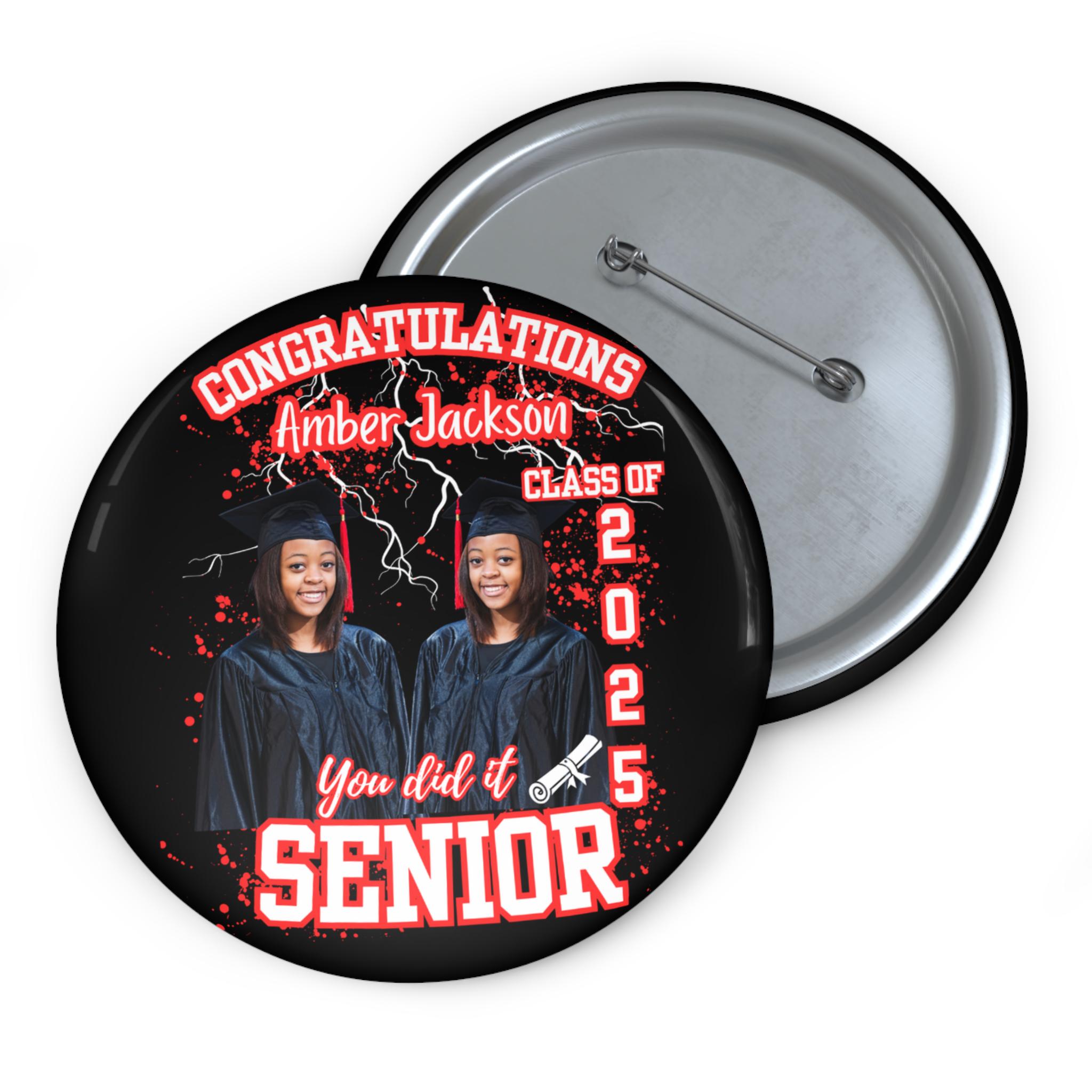 Custom Grad Buttons 2025 Graduation Class of 2025 Congratulation Family ...
