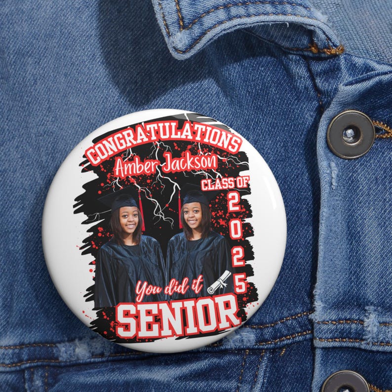 Custom Grad Buttons 2025 Graduation Class of 2025 Congratulation Family ...