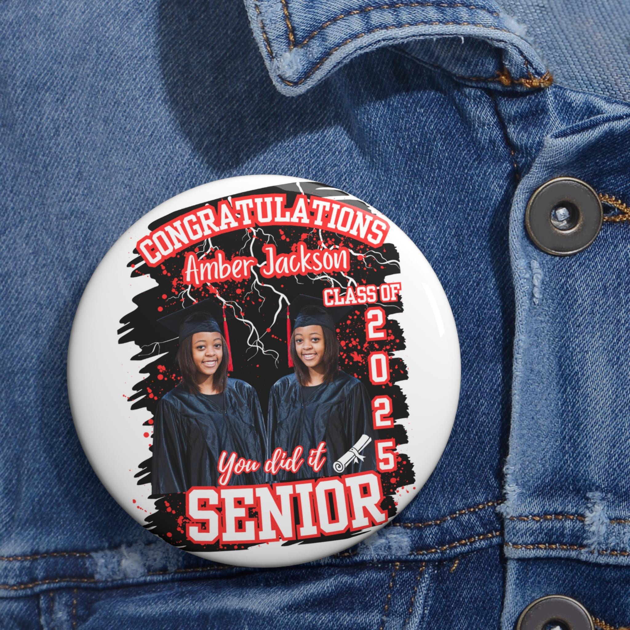 Custom Grad Buttons 2025 Graduation Class of 2025 Congratulation Family ...