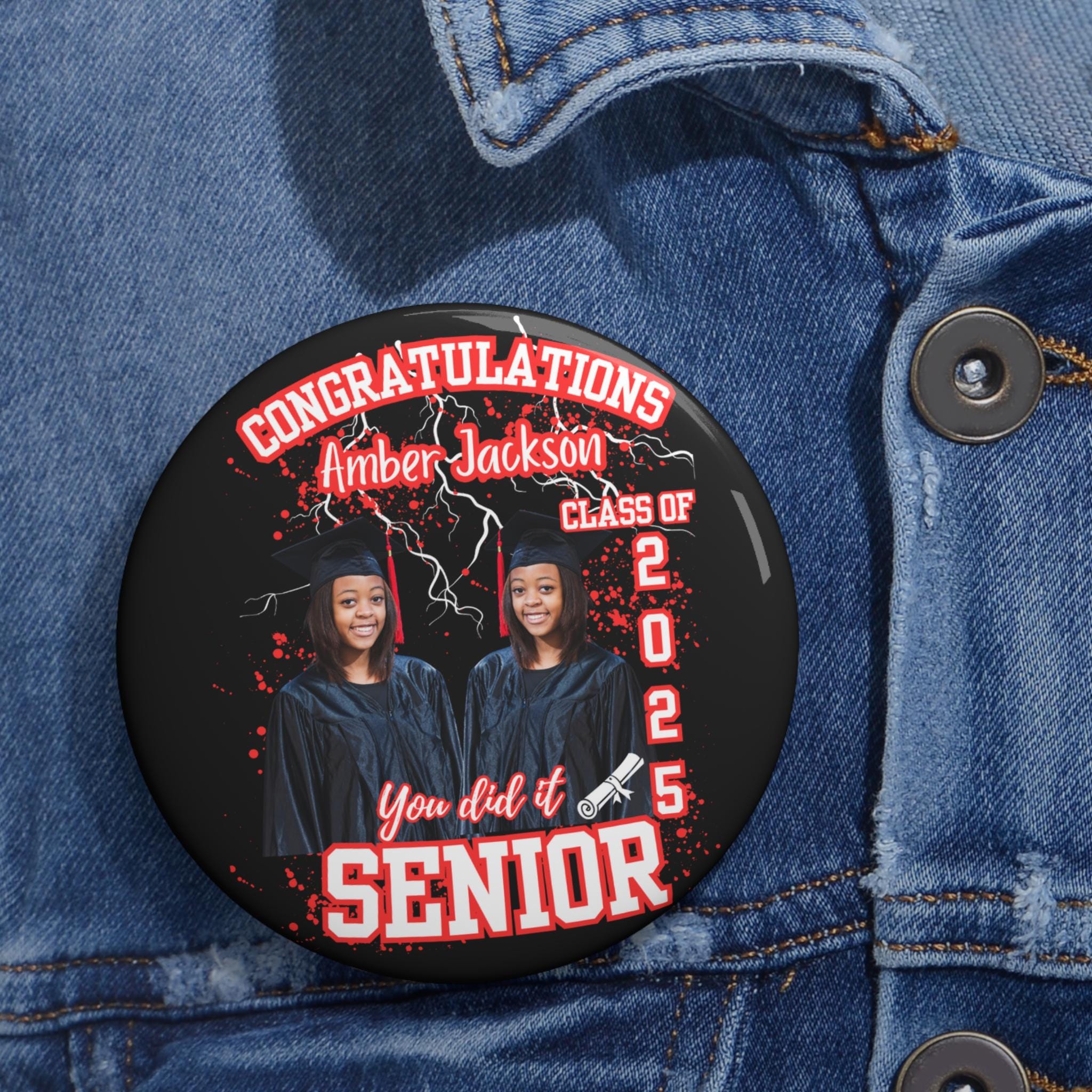 Custom Grad Buttons 2025 Graduation Class of 2025 Congratulation Family ...