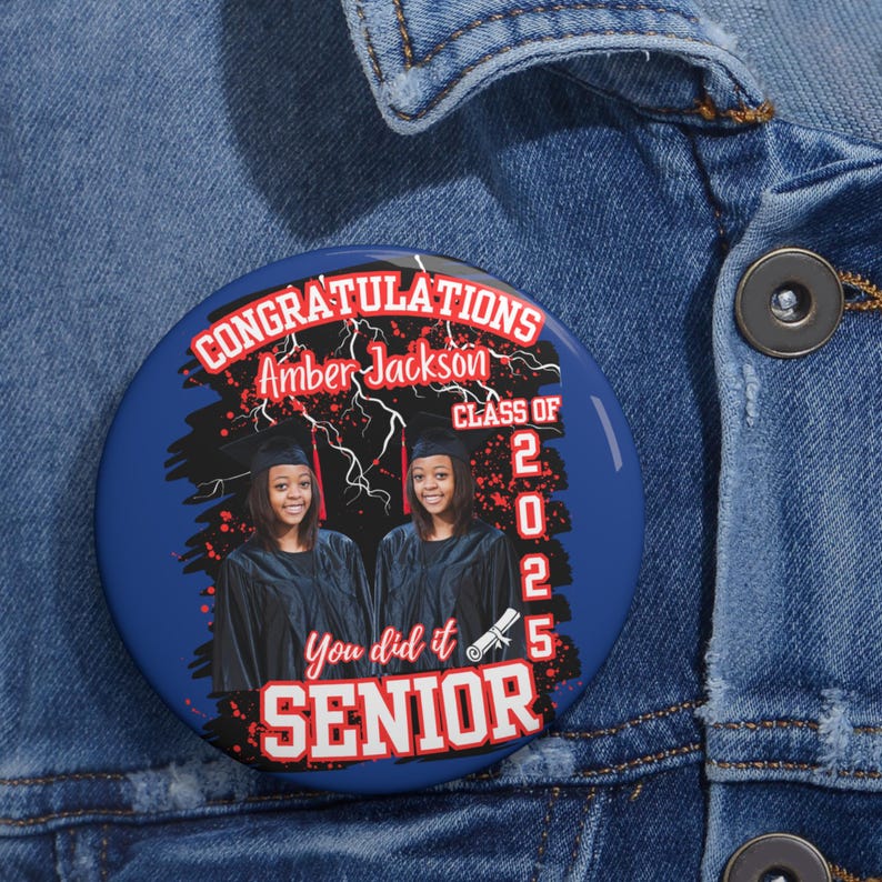 Custom Grad Buttons 2025 Graduation Class of 2025 Congratulation Family ...