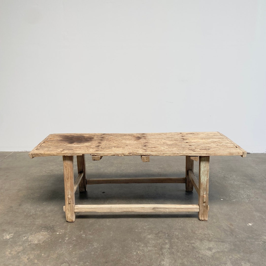 Elm Wood Wide Seat Bench or Coffee Table - Etsy