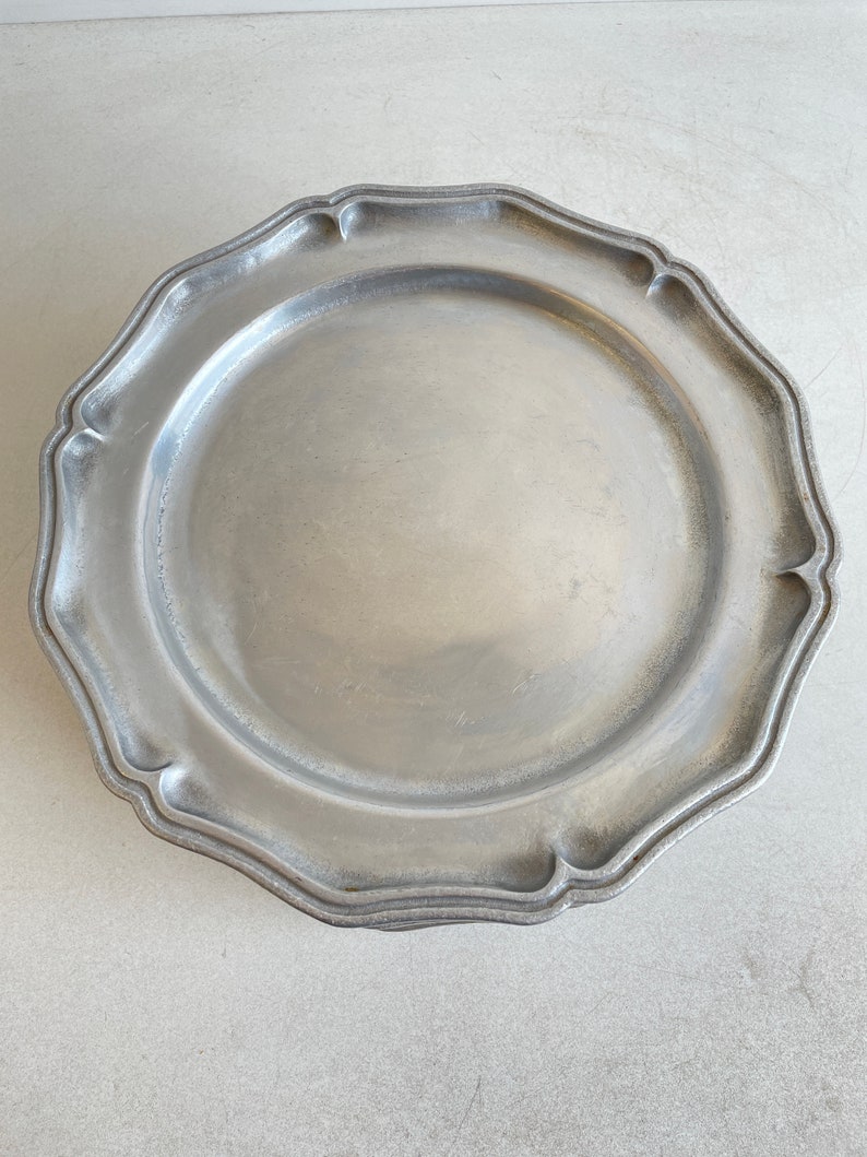 Set of Vintage Pewter Charger Plates 12 SALE - Etsy