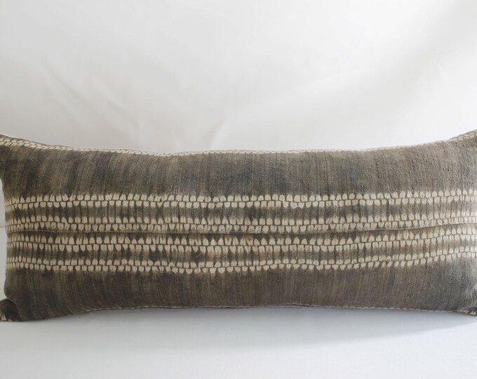 Vintage Bleached Batik Textile Lumbar Pillow - Etsy
