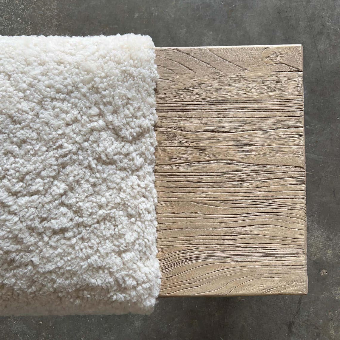Casi Norwegian Sheep Upholstered Elm Bench - off Center - Etsy