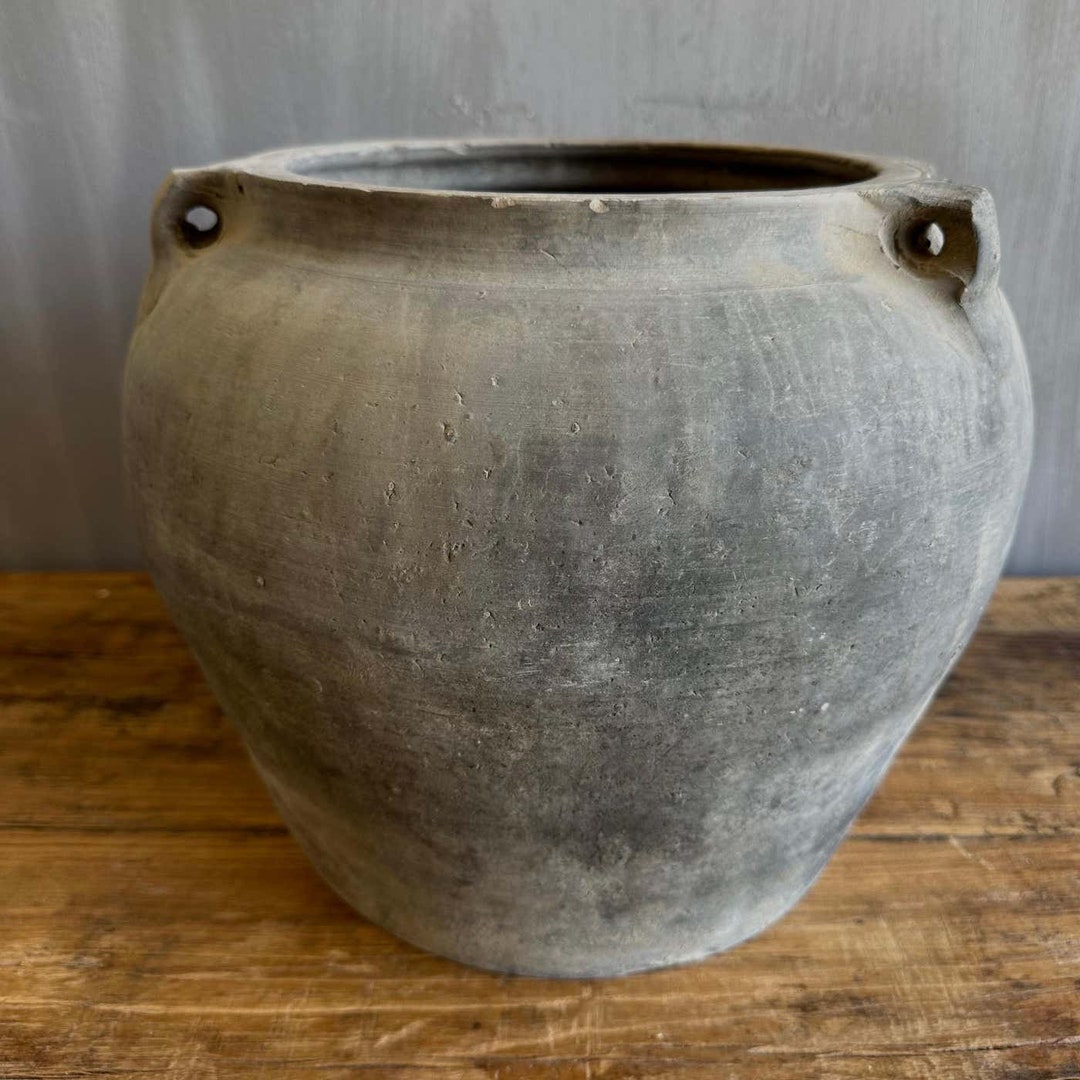 Vintage Gray Clay Weathered Pottery - Etsy