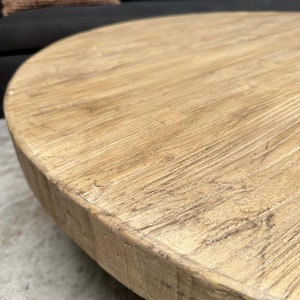 Custom Reclaimed Elm Wood Round Coffee Table - Etsy
