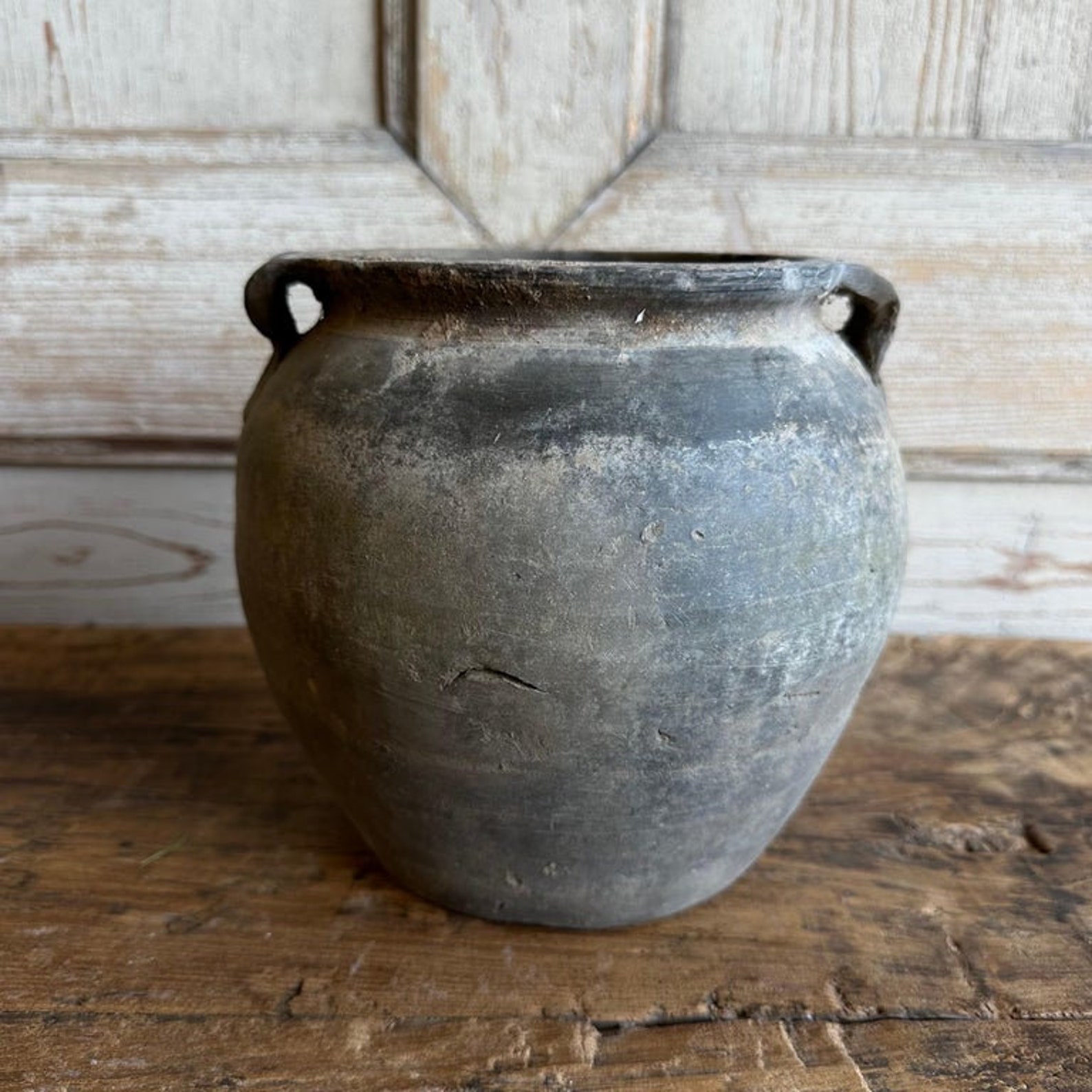 Vintage Gray Clay Weathered Pottery - Etsy