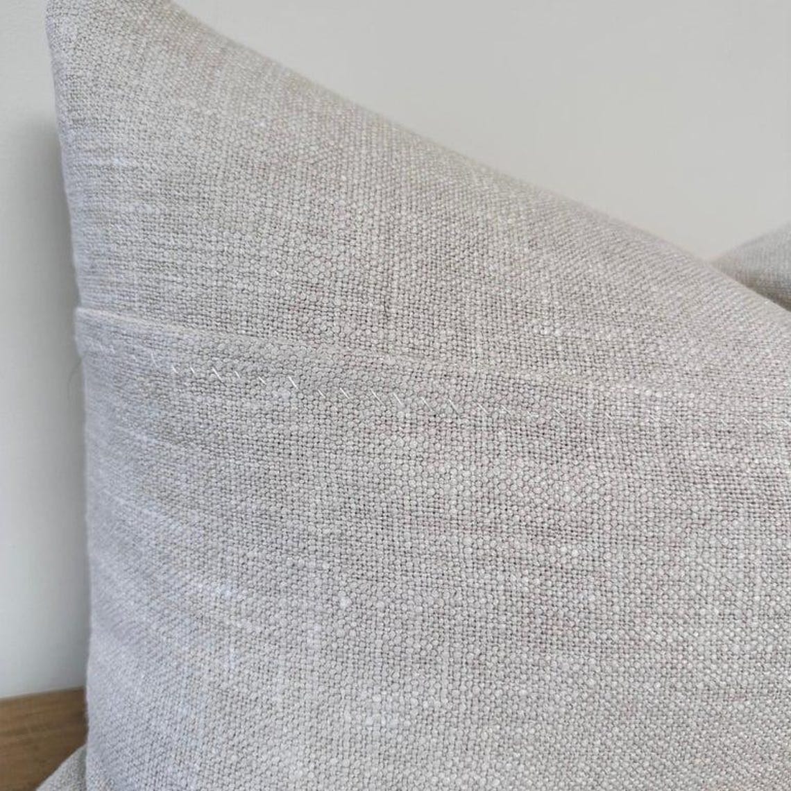 Heavy Woven Textured Linen Lumbar Pillow With Hand Stitch Details - Etsy