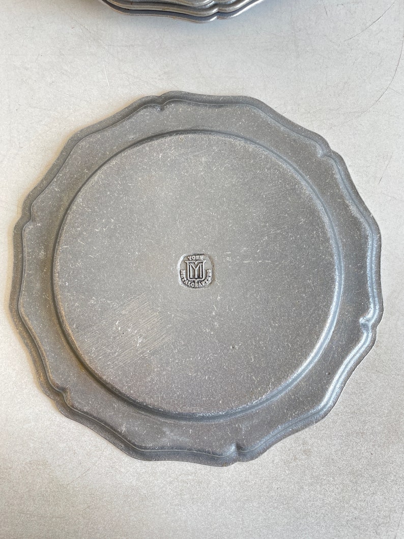 Set of Vintage Pewter Charger Plates 12 SALE - Etsy