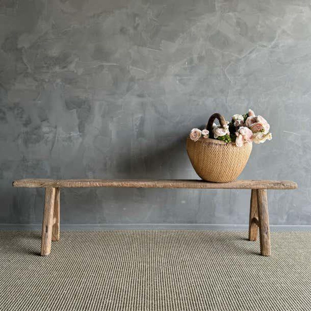 Vintage Elm Wood Skinny Bench Extra Long - Etsy