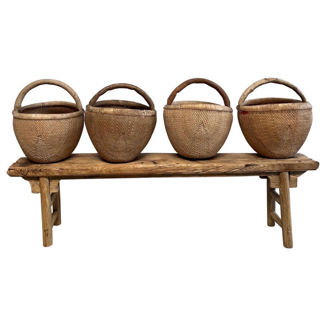 Vintage Asian Woven Baskets - Etsy