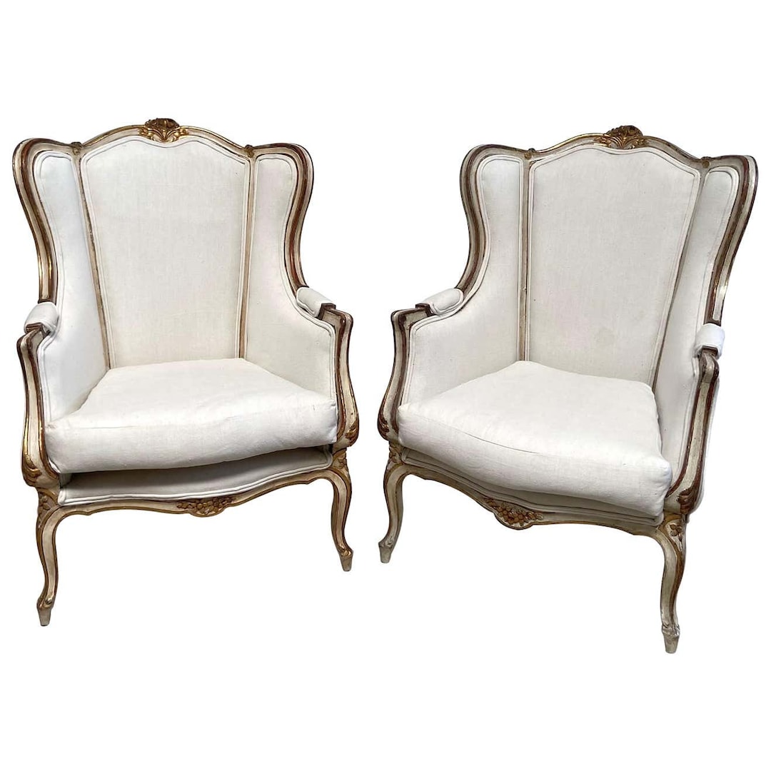 Vintage Wing Back French Style Accent Chair - Etsy