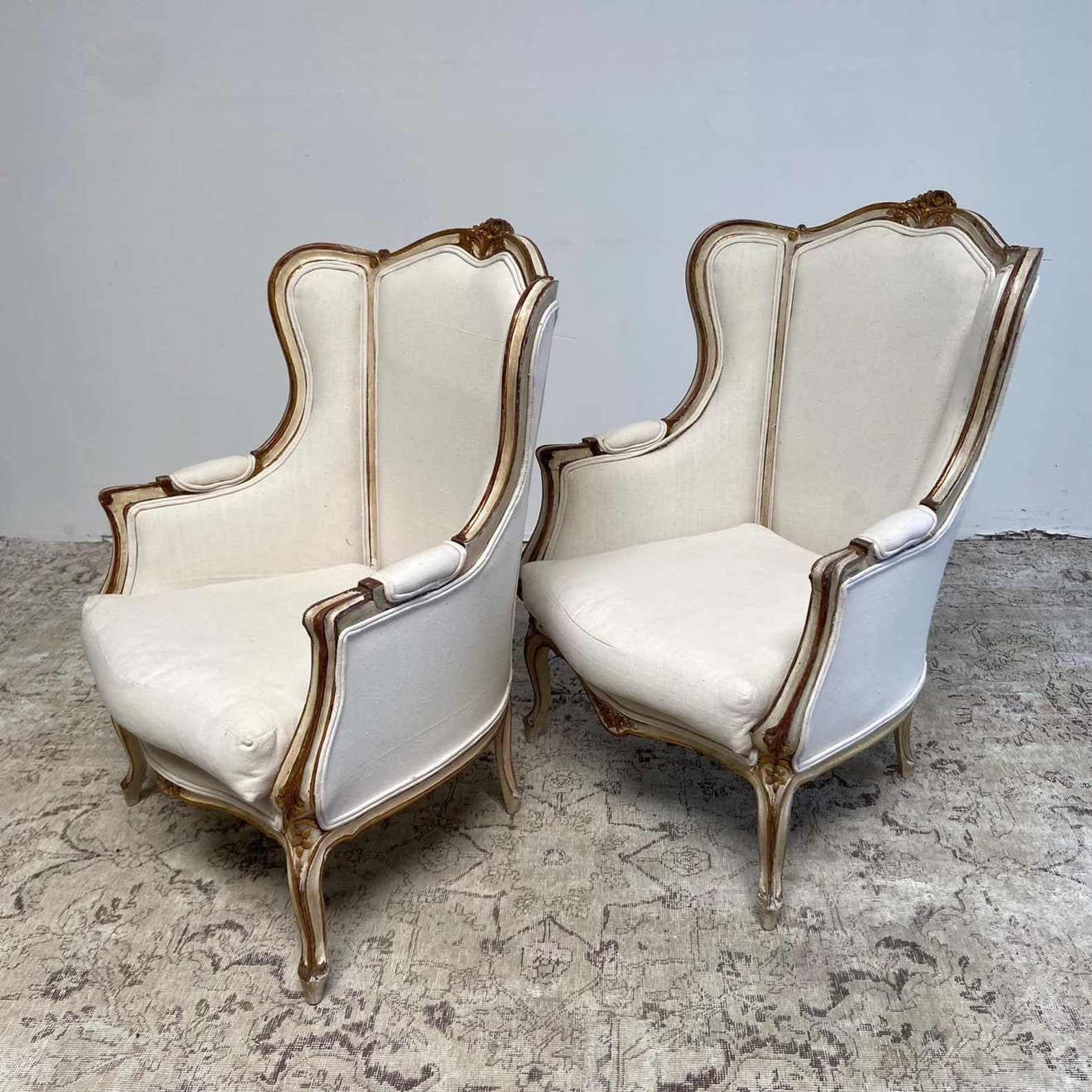 Vintage Wing Back French Style Accent Chair - Etsy