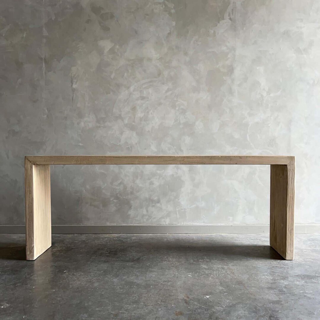 Modena Elm Wood Waterfall Console Natural - Etsy